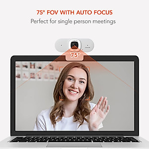 NUROUM V15-AFL 2K Webcam for Streaming, 1080p 60FPS AutoFocus Web Camera with Adjustable Fill Light and Privacy Cover, 75°FOV Dual Microphone USB FHD Computer Camera, Plug and Play
