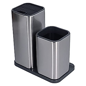 Kitchen Organizer, Universal Fixed Blade Stainless Steel Knife Holder for Kitchen Knives for Scissors