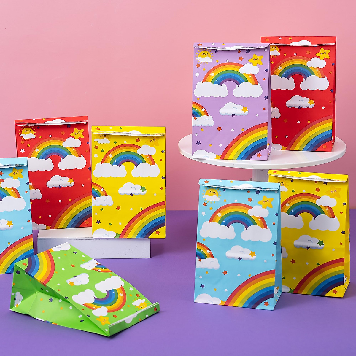 DMIGHT rainbow party favors, 120 pcs rainbow party supplies Rainbow Gift for Kids Birthday Party Decorations Baby Shower Goodie Bag Filles Supplies