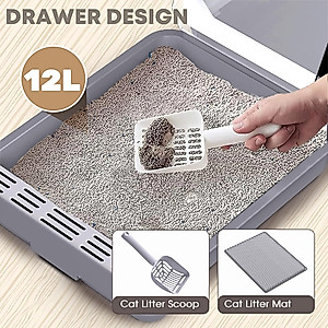 (Upgraded) Smart Cat Litter Box, Enclosed Extral Large Litter Box with Lid for Multiple Cats