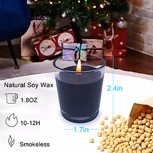 UNICY 20 Packs Black Votive Candles with Clear Glass Holder, 1.8 Oz Unscented Soy Wax Candle for Home Decoration, Candle Gifts for Christmas Thanksgiving Halloween, 20 Pack of 1.8oz