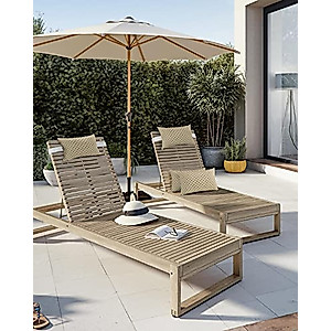 Recliner Head Pillow Ledge Loungers Chair Pillows with Insert Geometric Brown Morocco Pattern Lumbar Pillow with Adjustable Strap Outdoor Waterproof Patio Pillows for Beach Pool Chair, 2 PCS