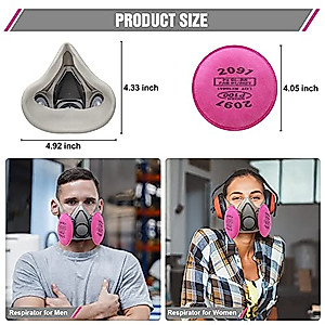 Reusable Respirator, MYGCCA Dust Respirator with Filter 2091 for Painting, Epoxy Resin, Asbestos, Particulate, Sanding, Machine Polishing and Other Work