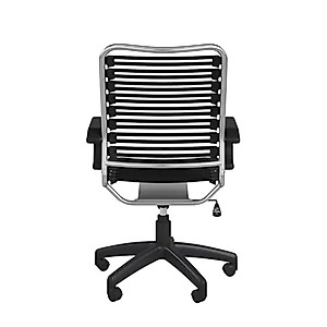 Euro Style Black Bungie/Aluminum Allison Rolling Office Chair - Modern High Back Adjustable Desk Chair with Wheels/Armrests for Work, Study, Gaming