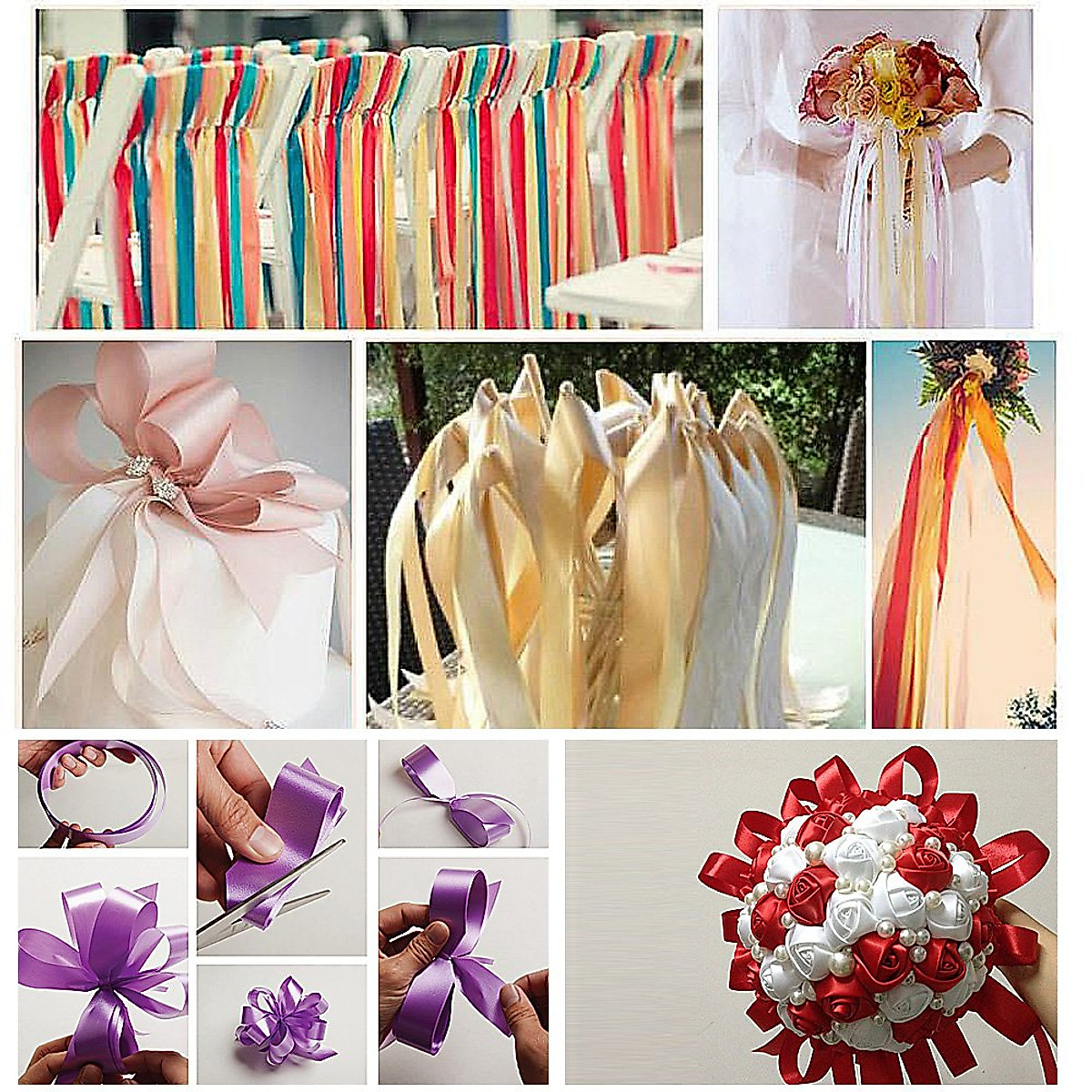 Double Face Satin Ribbon 1" Wide x 20 Yards for Party Wedding Home Decoration Handmade Craft (810 Ivory)