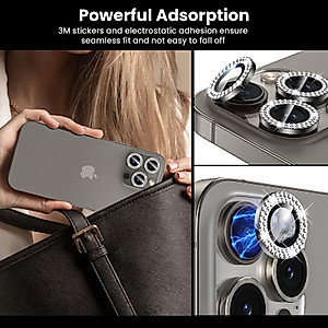 Tensea for iPhone 16 Pro Max/16 Pro/15 Pro Max/15 Pro/12 Pro Max Camera Lens Protector, Metal Aluminum Alloy Tempered Glass Cover Camera Screen Protector Accessories, Case Friendly