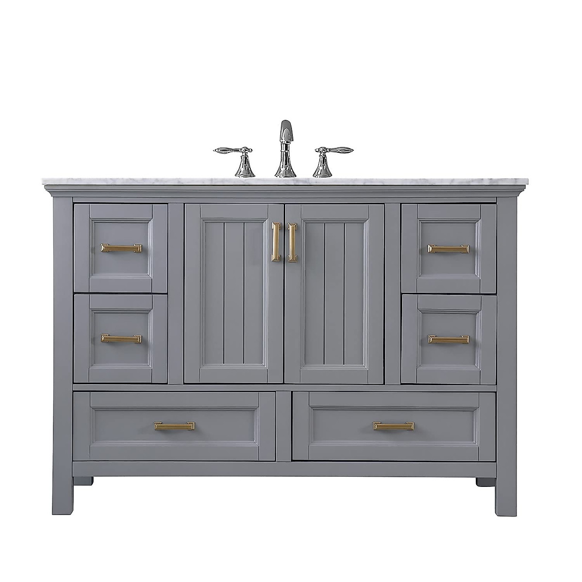 Altair Design Isla 48" Marble Countertop Single Vanity w/o Mirror Gray
