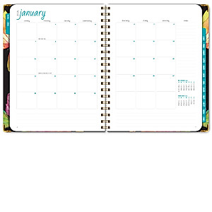 HARDCOVER 2024 Planner: (November 2023 Through December 2024) 8.5"x11" Daily Weekly Monthly Planner Yearly Agenda. Bookmark, Pocket Folder and Sticky Note Set (Black Watercolor Butterflies)