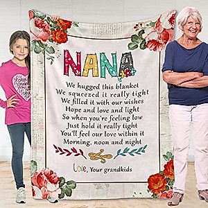 Fastpeace Nana Gifts, Nana Blankets for Nana Grandma Mom Grandmother, Birthday Gifts for Nana from Granddaughter Grandson Grandchildren - Nana Blanket Presents Throw 50x60