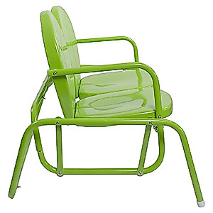 Northlight Outdoor Retro Metal Tulip Double Glider Patio Chair, 48.25", Lime Green
