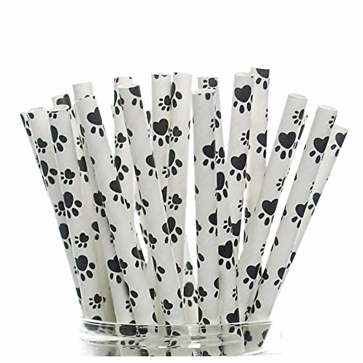 Dog Party Straws (50 Pack) - Paw Print Birthday Party Supplies