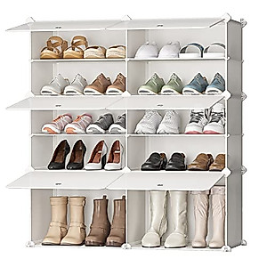 JOISCOPE Shoe Rack, 5 Tier 20 Pairs Shoe Storage Cabinet, Free Standing Shoe Shelf Organizer for Boots Slippers High Heels, for Closet Bedroom Entryway Hallway