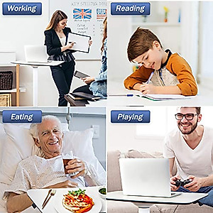 CARTMAY Pneumatic Adjustable Height Laptop Desk, Sit and Stand Mobile, Ergonomic Design, Excellent Computer Workstation for Classrooms, Offices, and Home! 25.5''x18 (White)