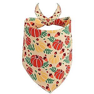 2 Pack Fall Dog Bandanas Thanksgiving Bandanas for Cat Triangle Medium Large Dog Scarf Pets Bibs