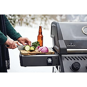Napoleon Freestyle 365 Propane Gas BBQ Grill - F365DPGT - Barbecue Gas Cart, With 3 Burners, Folding Side Shelves, Instant Failsafe Ignition, Porcelain Coated Cast Iron Cooking Grids