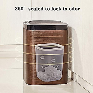 LXXSH Creative Smart Induction Trash Can 14L Automatic Trash Can with Lid Square Solid Wood Trash Can, Perfect for Bedroom Living Room Office Trash can for Bedroom