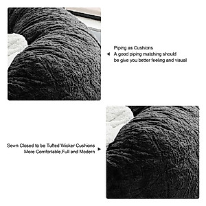 HDMLDP Bean Bag Chair for Adults Kids Without Filling Comfy Fluffy Oversized Round Big Joe Beanbag Chair Lazy Sofa Cover for Reading Chair Floor Chair, 5FT, Dark Grey