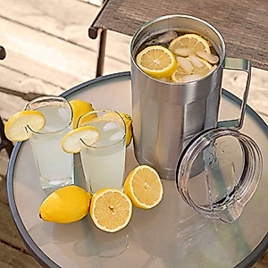 XPAC 84-Ounce Sweat-Free Beverage/Water Pitcher with Lid, Stainless Steel, Vacuum Insulated, Keeps Drinks Cold For Hours