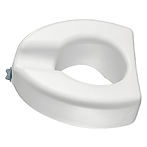 Medline Locking Elevated Toilet Seat, Without Arms, Supports Up to 350 lbs,White