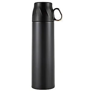 Sonncson Stainless Steel Insulated Water Bottle,Vacuum Thermoses Cup with Handle & Leakproof Lid,Double Walled Flask Coffee Cup Keep Hot & Cold 12 Hours,Sport Travel Mug BPA Free 17oz (Black)