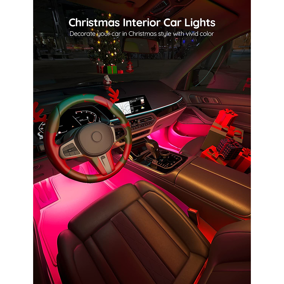 Govee RGB Interior Car Lights Bundle with Govee 8 pcs RGBIC Exterior Car Lights, App Control, DIY Mode and Music Mode