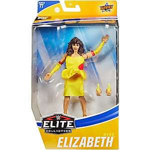 WWE MATTEL Miss Elizabeth Elite Collection Deluxe Action Figure with Realistic Facial Detailing, Iconic Ring Gear & Accessories, Multi (GKY10)