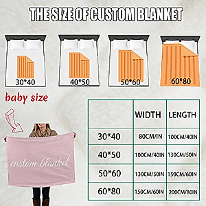 DIYKST Custom 5 Phoros Text Throw Blanket Customized Pictures Blanket Funny Fleece Blanket Lightweight Super Soft for Couch Sofa Bedding Living Room