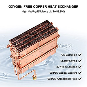 Tankless Water Heater, Camplux 5.28 GPM Water Heater Natural Gas, Tankless Hot Water Heater For Whole House, Indoor, White