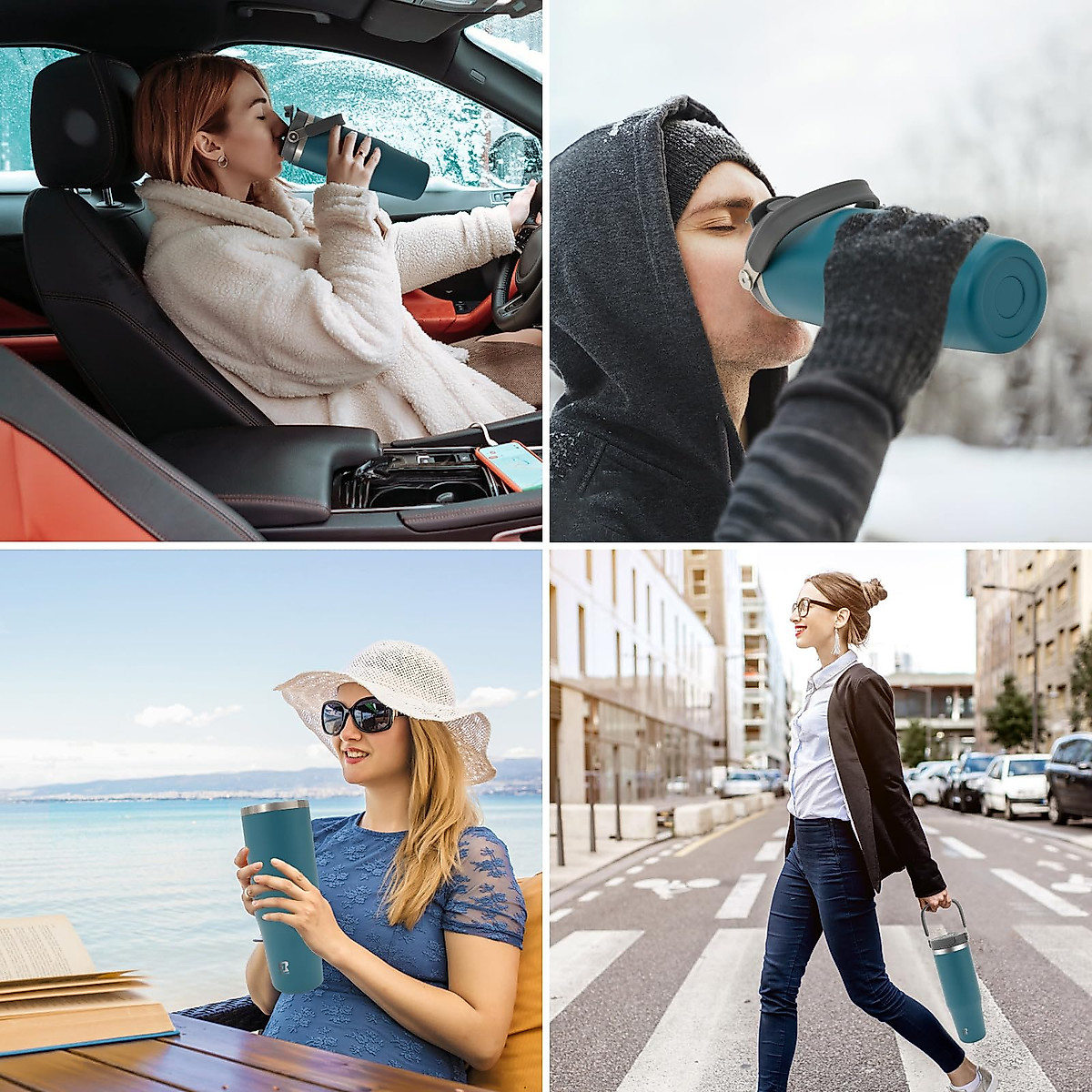 Riley Joy 32 oz 2.0 Stainless Steel Tumbler with Leak-Proof Lid and Straw, Double-Wall Vacuum Insulated Travel Mug for Coffee, Iced Tea, or Water - Ideal for Commutes and Outdoor