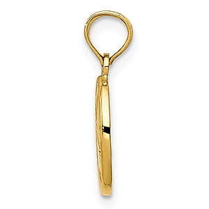 Diamond2Deal 14k Yellow Gold Polished Small Fleur De Lis in Oval Pendant