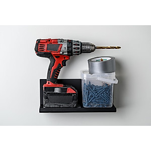 Duck EasyMounts Heavy-Duty Drywall Shelf, Multipurpose Shelf for Garage Organization, Workbenches, Tool Sheds, Pantries, 11.75" x 4.25", Black, 1 Pack