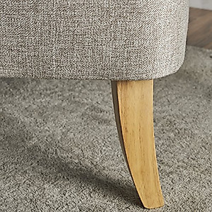 GDFStudio Christopher Knight Home Sheena Mid-Century Modern Fabric Loveseat, Beige / Natural