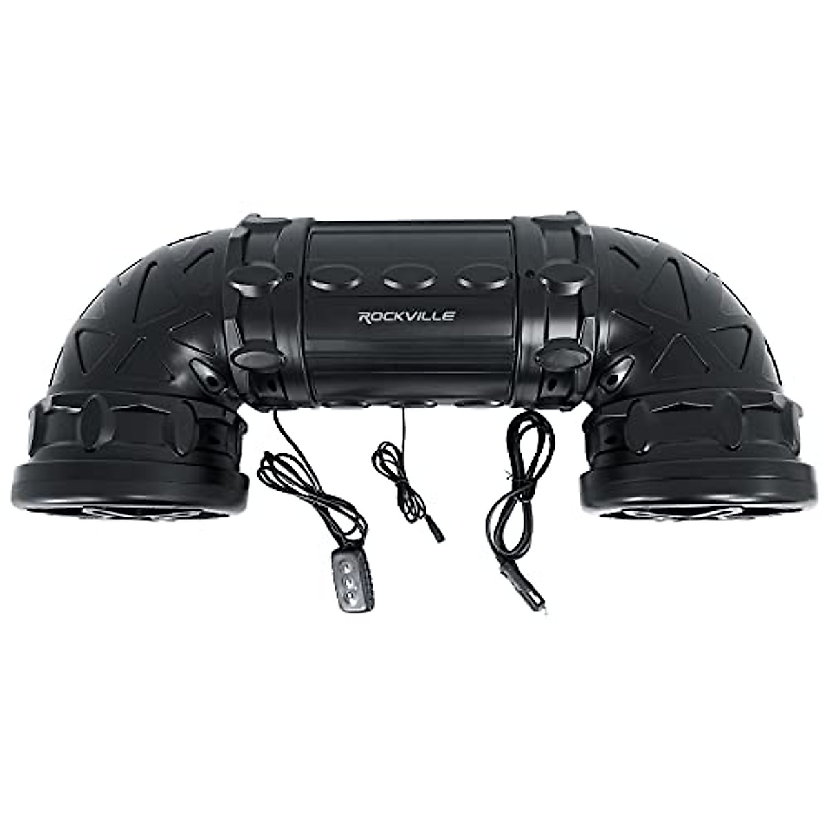 Rockville RATV80L Bluetooth Dual 8" Powered 600w ATV/UTV/Marine Speaker w/LED