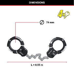MASTER LOCK Police Approved Bike Lock and E-Scooter Lock, Hardened Laminated Steel, 4 Keys, 550 x 76 x 27 mm, for e bike scooter quad