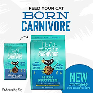 Tiki Cat Born Carnivore High Protein, Herring & Salmon Meal, Grain-Free Baked Kibble to Maximize Nutrients, Dry Cat Food, 2.8 lbs. Bag