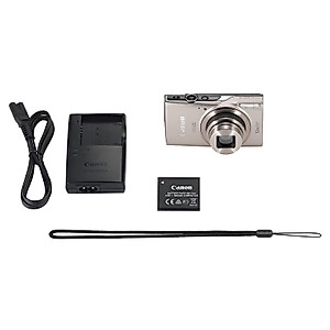 Canon PowerShot IXUS 285 HS 12X Optical Zoom Digital Camera (Silver) (1079C001) + NB11L Battery + 64GB Memory Card + Case + Charger + Card Reader + Flex Tripod + Cleaning Kit + Memory Wallet (Renewed)