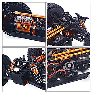 Plaxo 1/7 RC Off Road Truck, ZD Racing DBX-07 80KM/H 4x4 2.4G High-Speed Brushless Waterproof Remote Control Drift Monster Crawler Desert Car Vehicle, Birthday Xmas Gift for Boys Girls and Adults