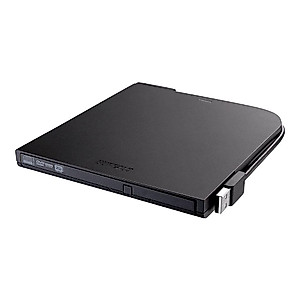 BUFFALO MediaStation Portable DVD Drive/External, Plays and Burns DVDs and CDs with USB Connection. M-DISC Support. Compatible with Laptop, Desktop P