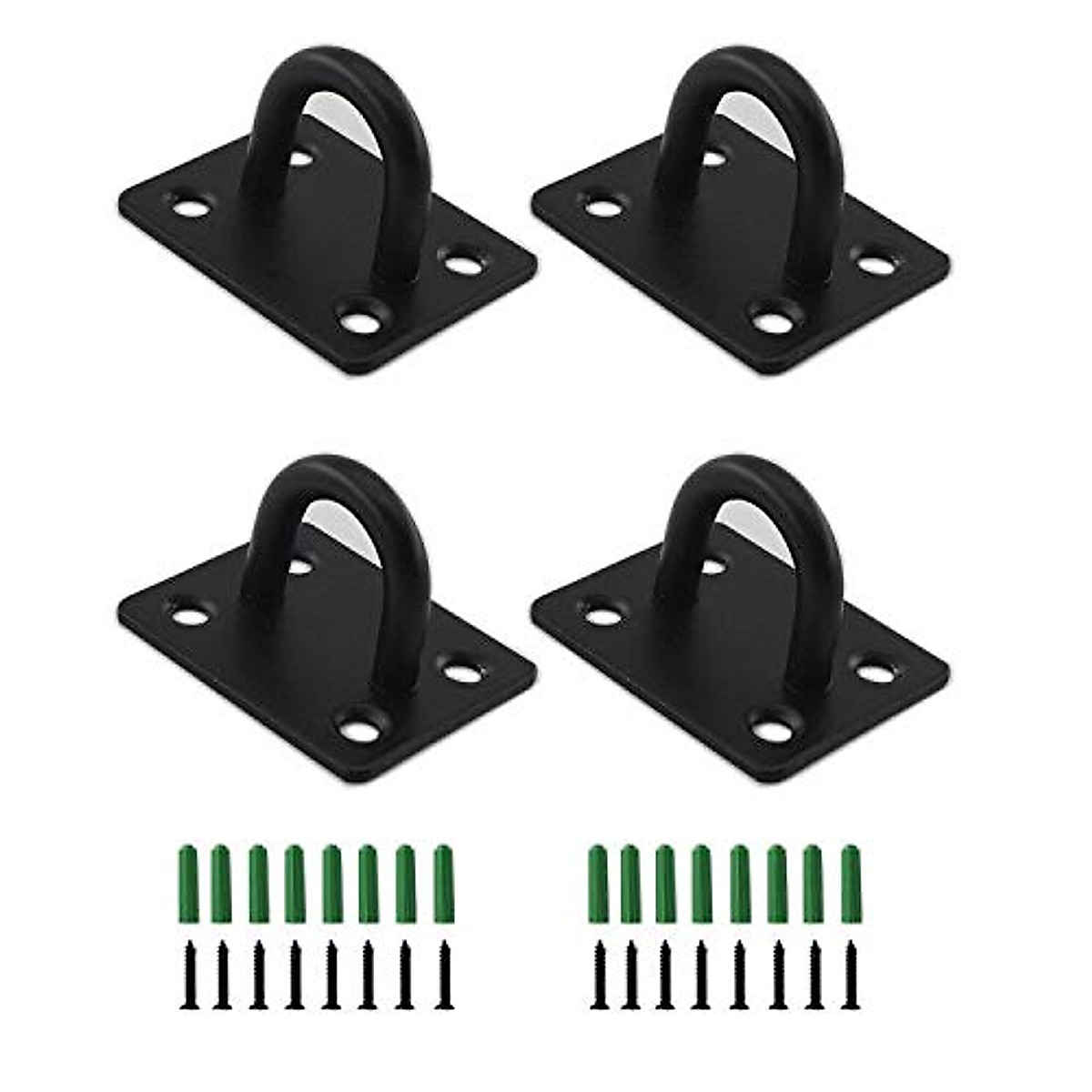 Ulifestar Stainless Steel Ceiling Hooks, Pad Eye Plate U Hooks Heavy Duty Wall Mount Ring Hooks Marine Hanging Hardware Staple Hook Loop with Screws