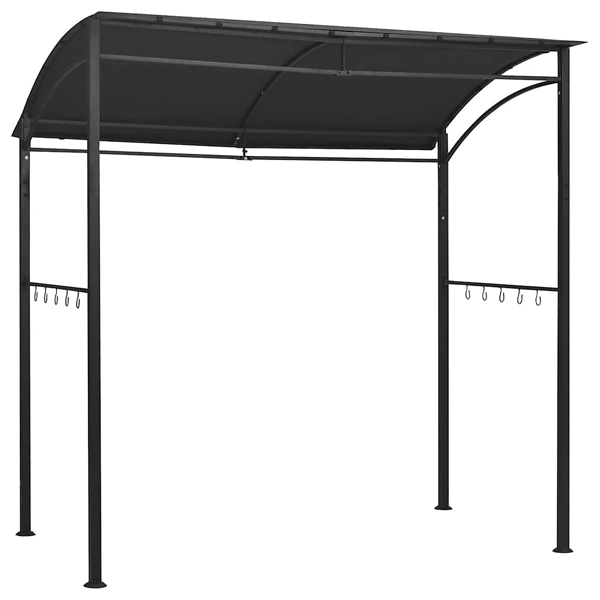 Tidyard BBQ Gazebo Sun Shade Shelter Anthracite Steel for Patio, Wedding, BBQ, Camping, Festival Events 7.1ft x 4.9ft x 7.2ft (L x W x H)