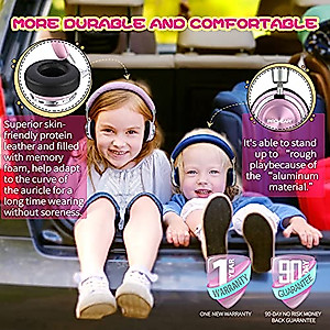 PROHEAR 010 Kids Bluetooth Active Noise Cancelling Headphones with Safe 85dB Volume Limit for Autism, School, Distance Learning, Car and Airplane Trips - Pink