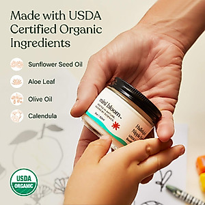 Mini Bloom Hallelujah Nipple Balm | USDA ORGANIC Soothing Ointment | Restores Dry, Cracked, Sensitive Nipples | Lanolin-Free, Made w/ Aloe, Calendula, Olive & Sunflower Seed Oils | 2 oz