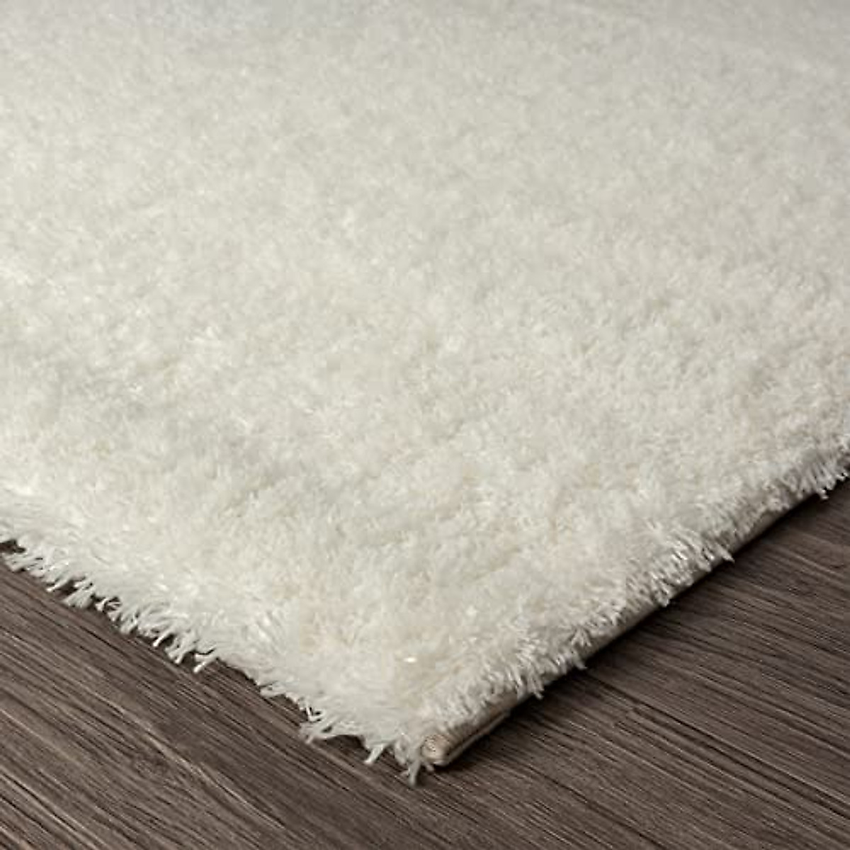 LUXE WEAVERS Fluffy Shag White 6x9 Area Rug