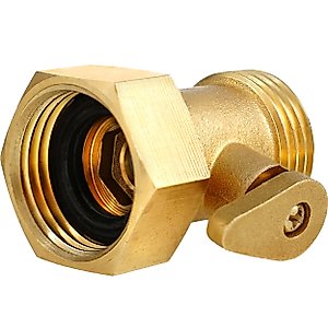 Little Gardener Hose Shut Off Valve - GHT 3/4 Inch Brass Garden Hose Valve - Heavy Duty Water Fittings to Connect to Outside Hose Bib - Shutoff Connector and Adapter for Outdoor Faucet Use On Off