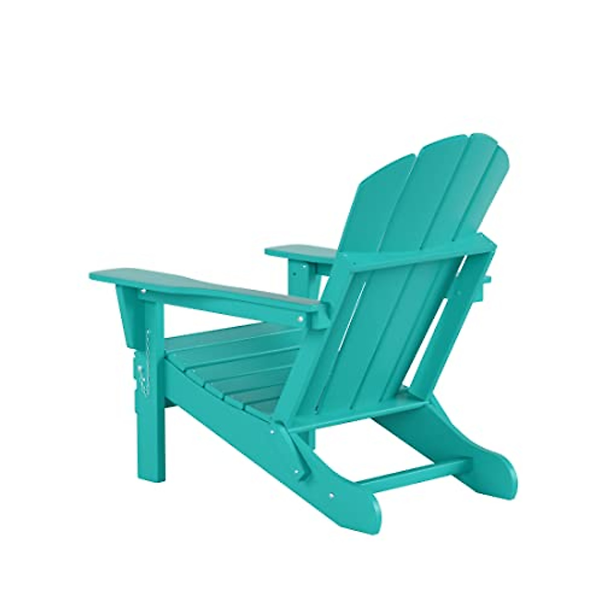 WO Home Furniture Adirondack Folding Chair 4 PC Set Classic Outdoor Patio Chair for Bon Fire Pit Lawn Backyard Beach Plastic Weather-Resistant (Turquoise)