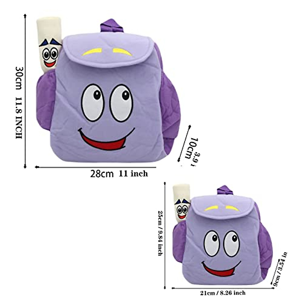 Dora Explorer Backpack Adult Bag Toy Rescue Plush Bag with Map School Bookbag Shoulder Bag Laptop Backpack (Large(13.8*13.8*3.9in))