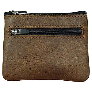 Hide & Drink, Leather Zippered Cash Organizer, Wallet Pouch, Cable & USB Holder, Pocket Accessories, Handmade - Bourbon Brown