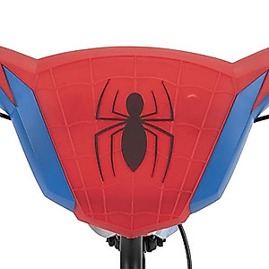 Huffy Marvel Spider-Man Kid Bike Quick Connect Assembly, Handlebar Plaque & Training Wheels, 16" Wheel, Red
