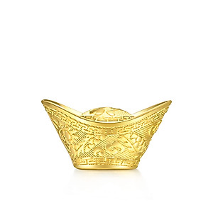 Chow Sang Sang 999.9 24K Solid Gold Price-by-Weight 3.74g Gold Yuanbao Gold Ingot Gold Ornament for Women and Men 93957O