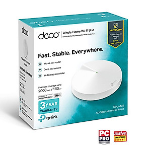 TP-LINK (Deco M5) Whole-Home Mesh Wi-Fi System, Single Unit, Dual Band AC1300, USB Type-C, 2 x LAN